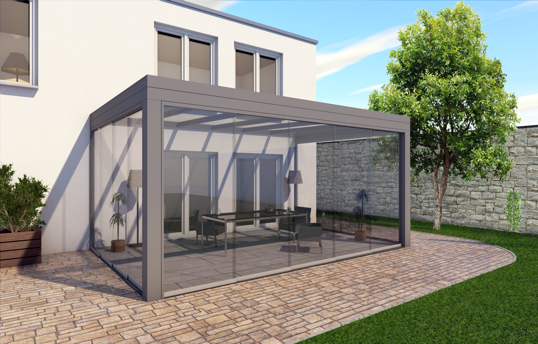 TS-Aluminium: Schiebefenster fürs Terrassendach | Haustec