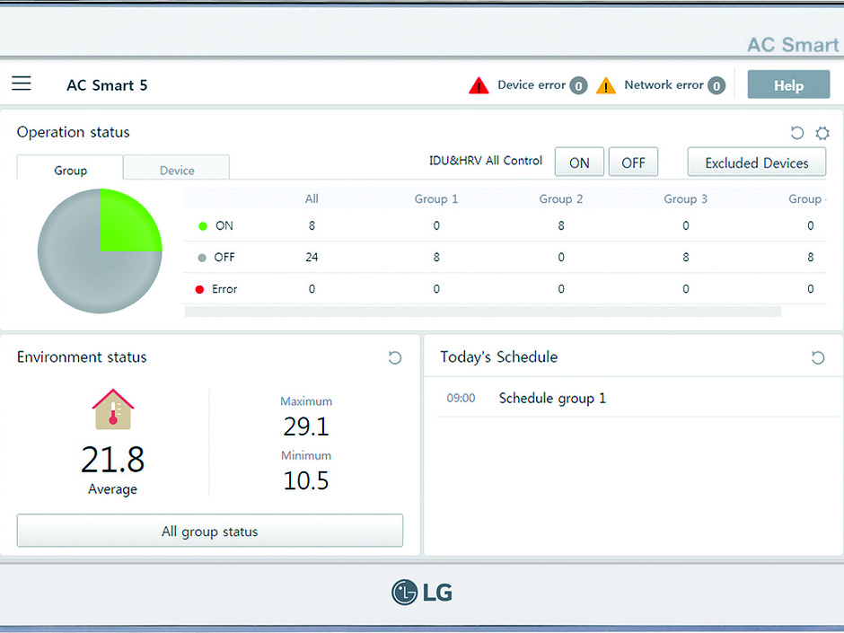 LG AC Smart 5: Intelligente Zentralsteuerung für Klimasysteme | Haustec