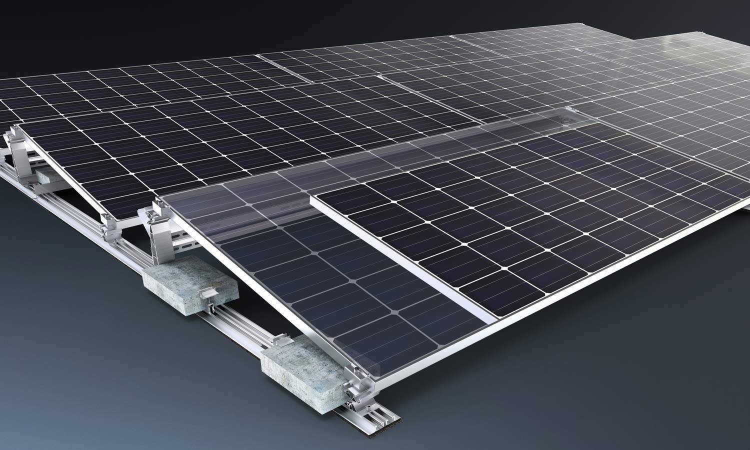 Aerocompact: Montagesystem Compactflat SN 2 für die PV-Installation auf Flachdächern | Haustec