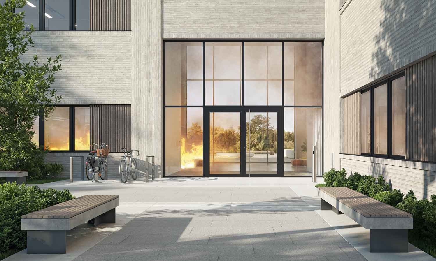 Schüco Firestop ADS 90 FR30: Aluminium-Haustür für besseren Brandschutz ...