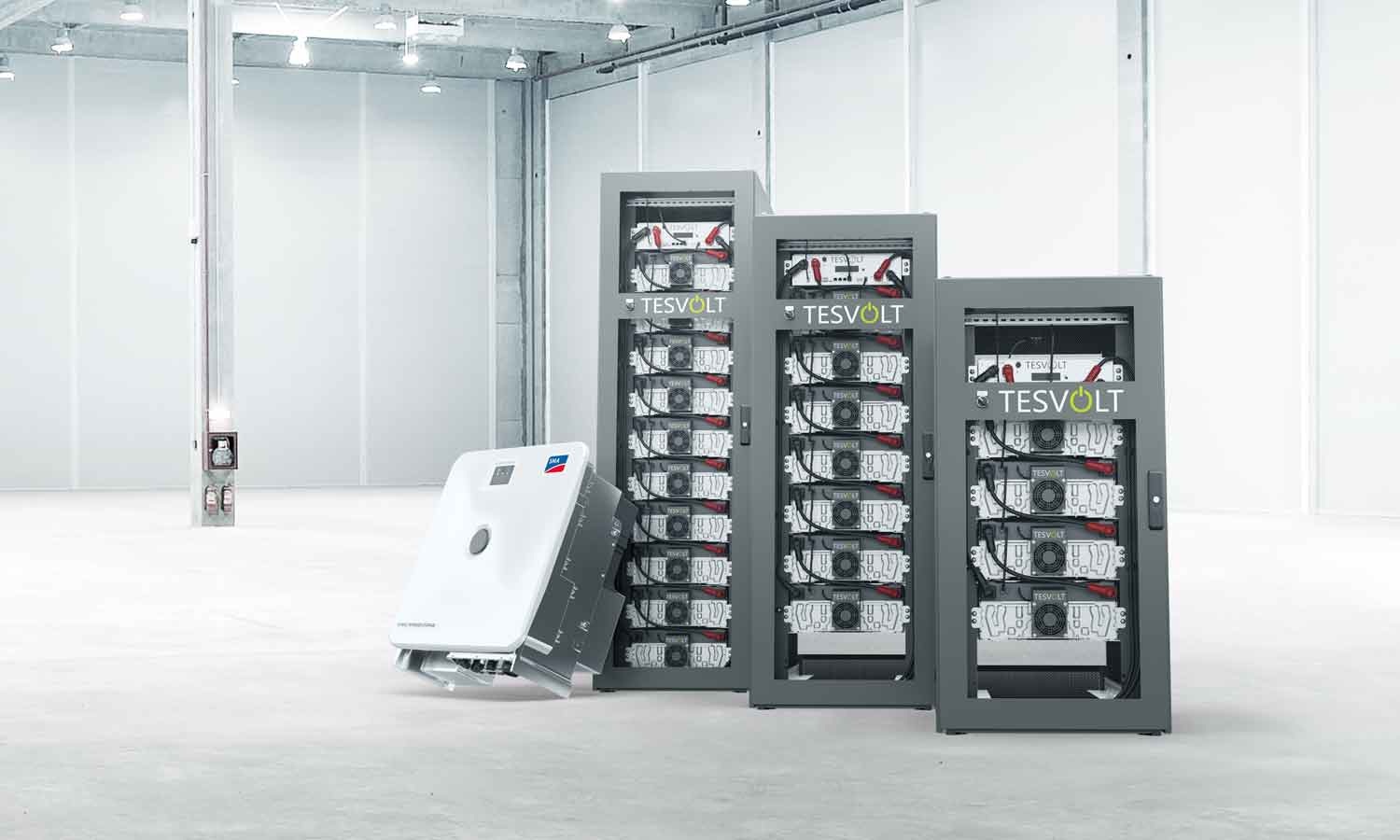 Tesvolt stellt Batteriespeicher für Gewerbebetriebe vor | Haustec