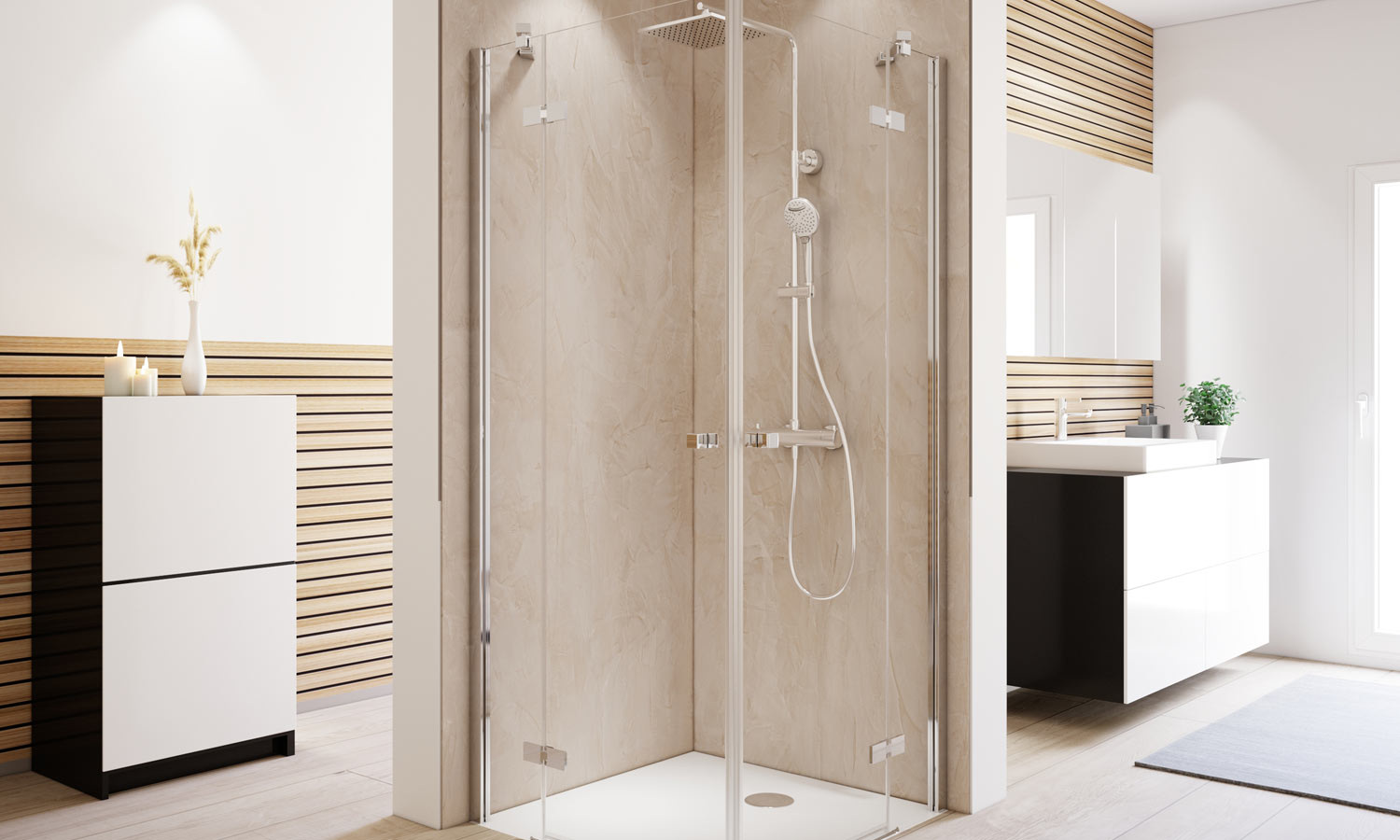 Duschwelten DecoMotion: Rückwände für Duschen in Feinspachteloptik ...