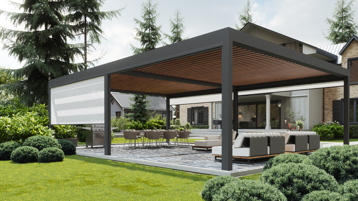 Aluminium-Pergola Skyvi von Aluhaus | Haustec